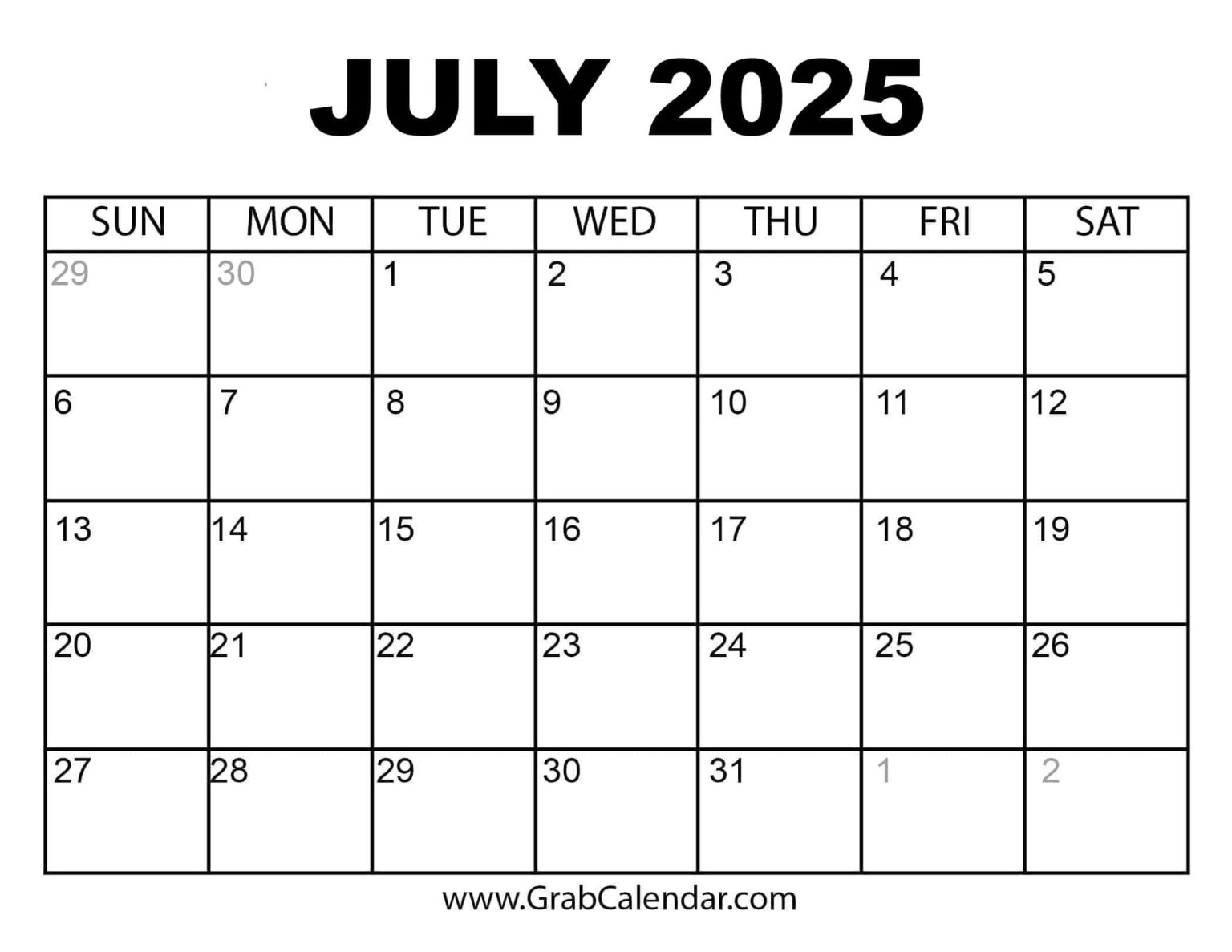 Your July Calendar for 2025: Key Dates and Events